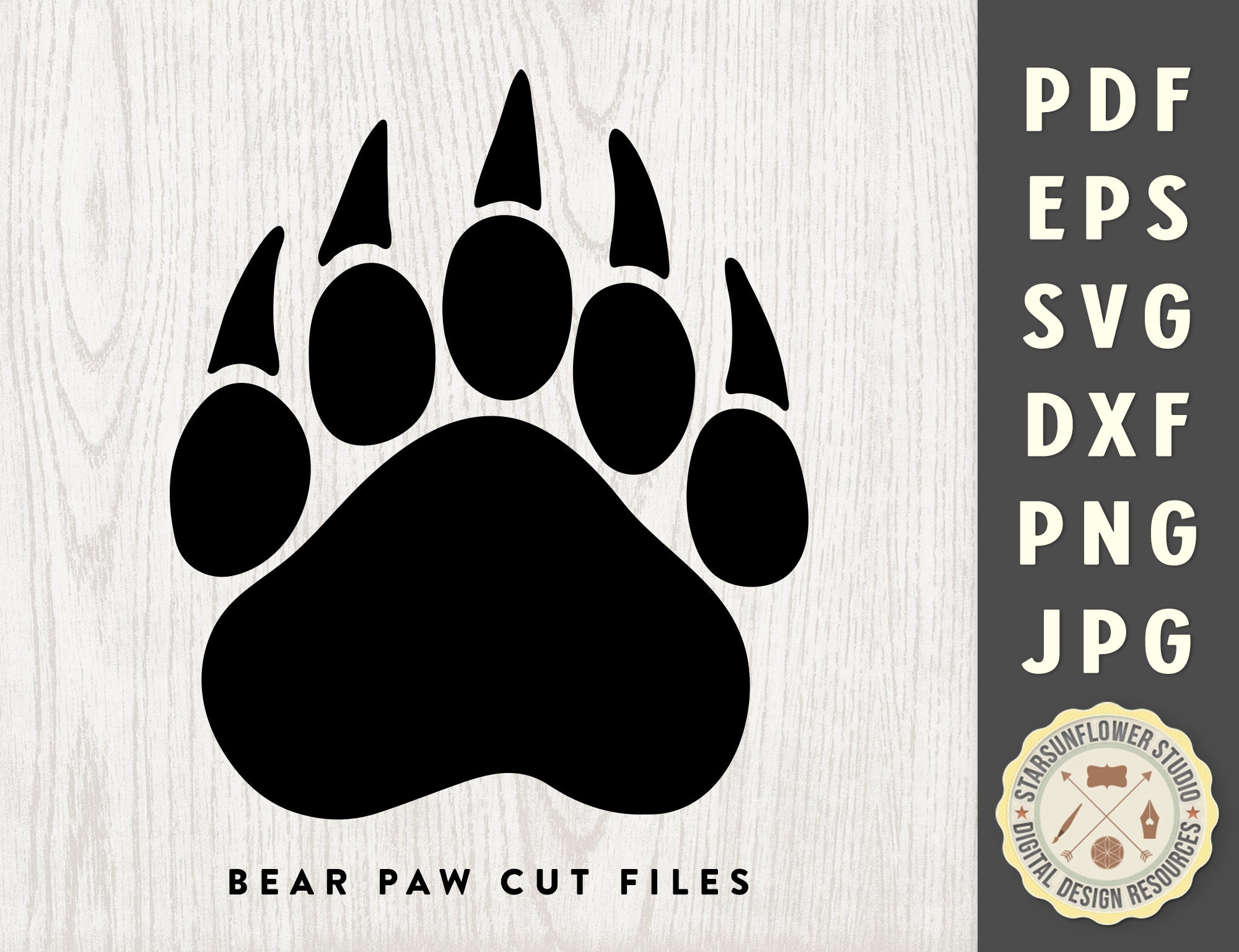 Bear Paw Print SVG Animal Paw Svg Paw Print SVG Cut Files | Etsy
