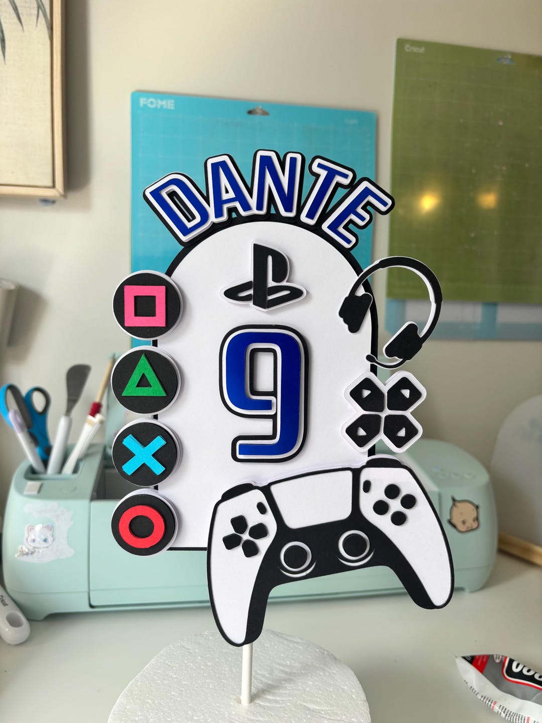 Gaming Cake Topper, Playstation Console Decoration, Gaming Party Themed ...