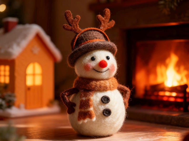 Handmade Felt Christmas Snowman Ornaments, Charming Christmas Tree ...