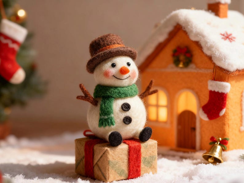Handmade Felt Christmas Snowman Ornaments, Charming Christmas Tree ...