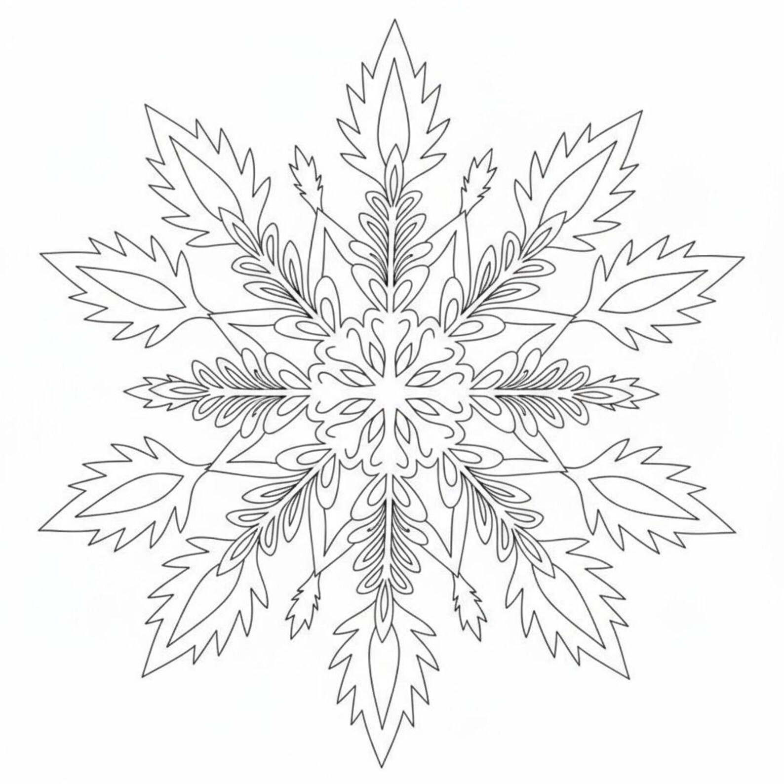 Snowflakes Coloring Pages: 40 Designs (PDF Download) - Etsy UK