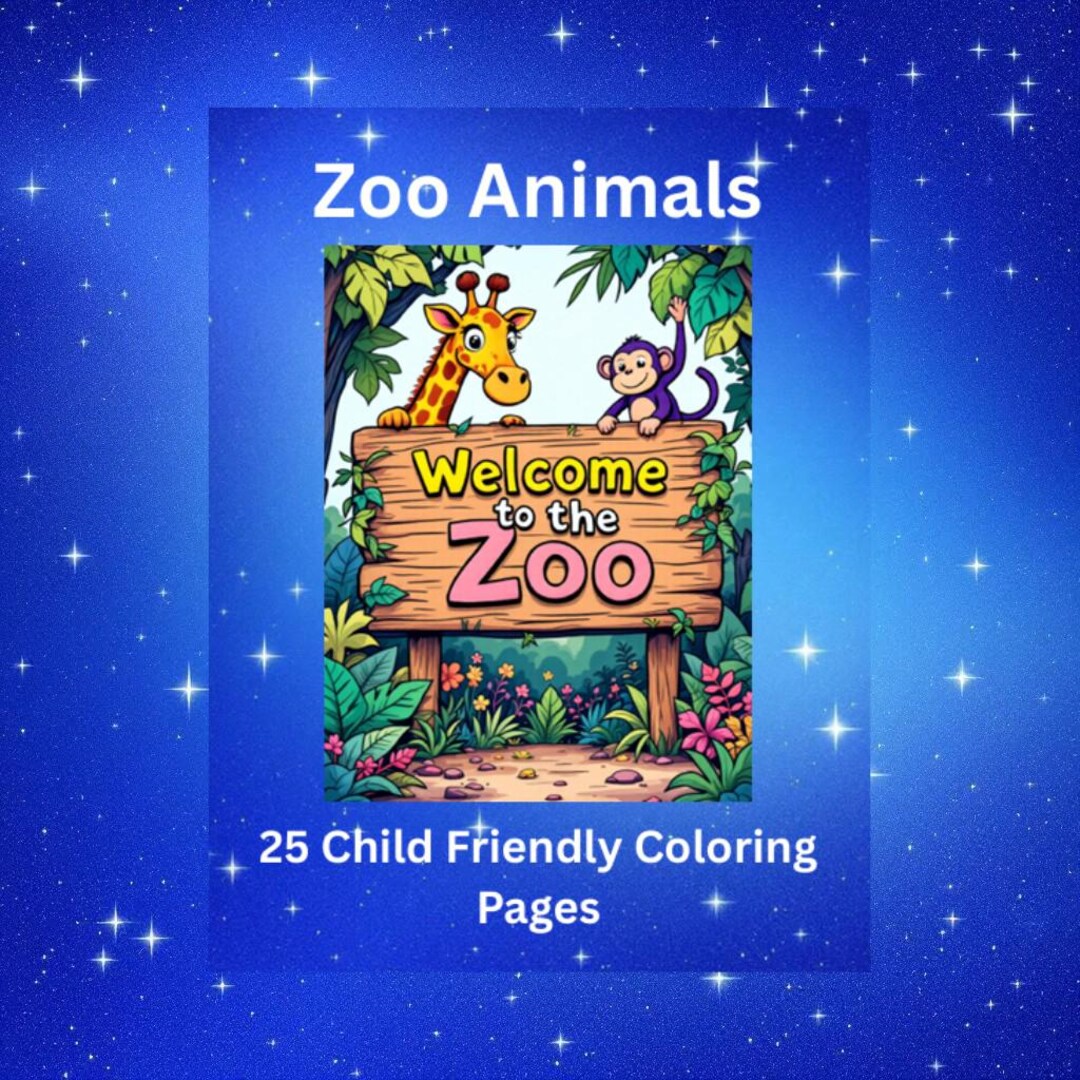 Zoo Animals - PDF Download - Child Friendly Coloring Pages - Etsy