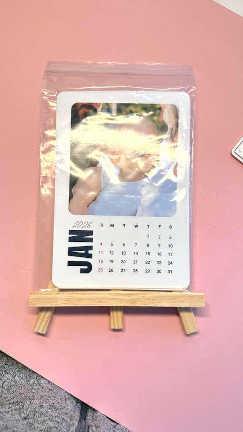 2026 Photo Desk Calendar | Personalized Wooden Stand, Meaningful Gift ...