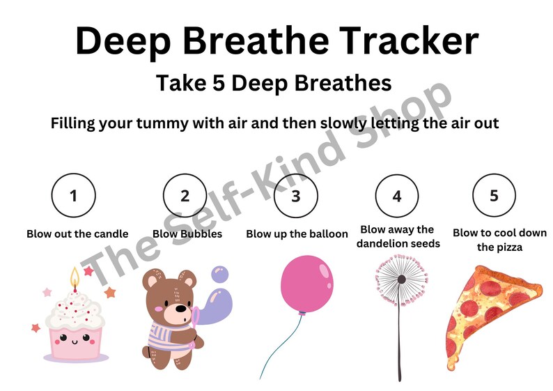 Printable Deep Breathe Tracker for Kids | Digital Download | Visual ...