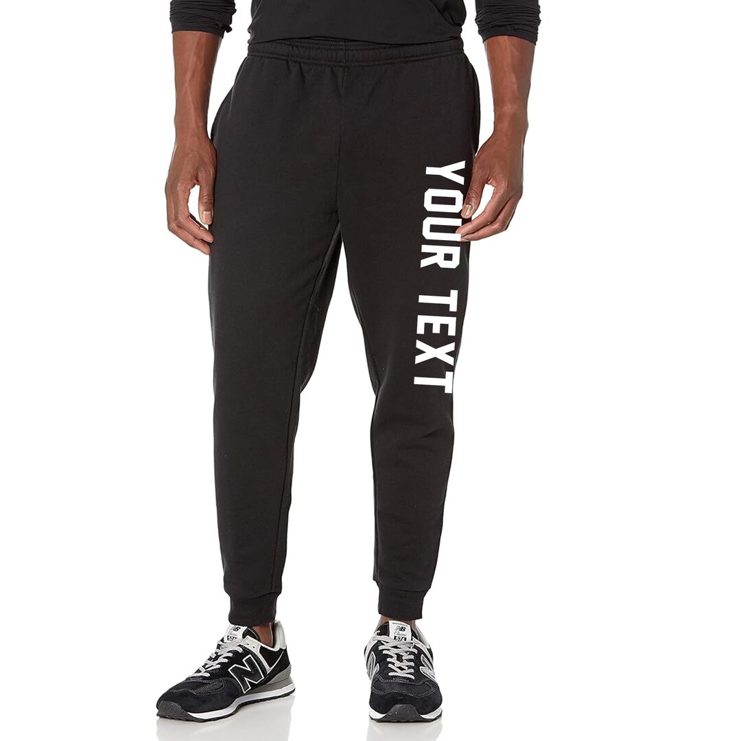 Custom JOGGERS, Your Text, Design, Photo & Logo Applied Closed Bottom ...
