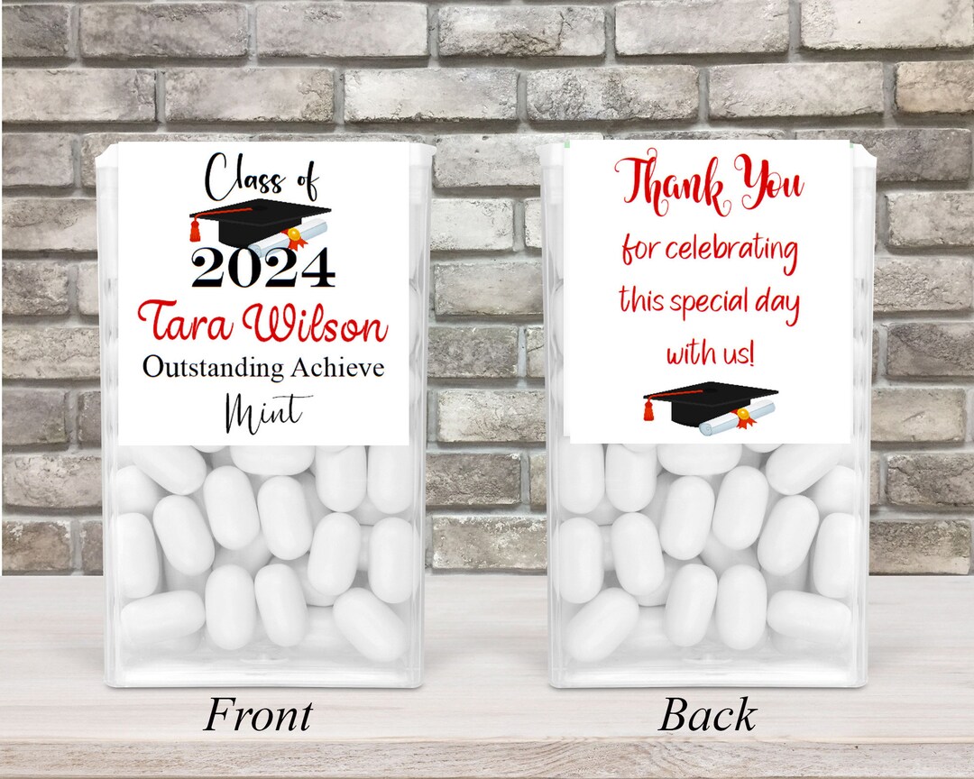 Graduation Class of 2024 Stickers for Tic Tac® Candy Personalized Grad ...