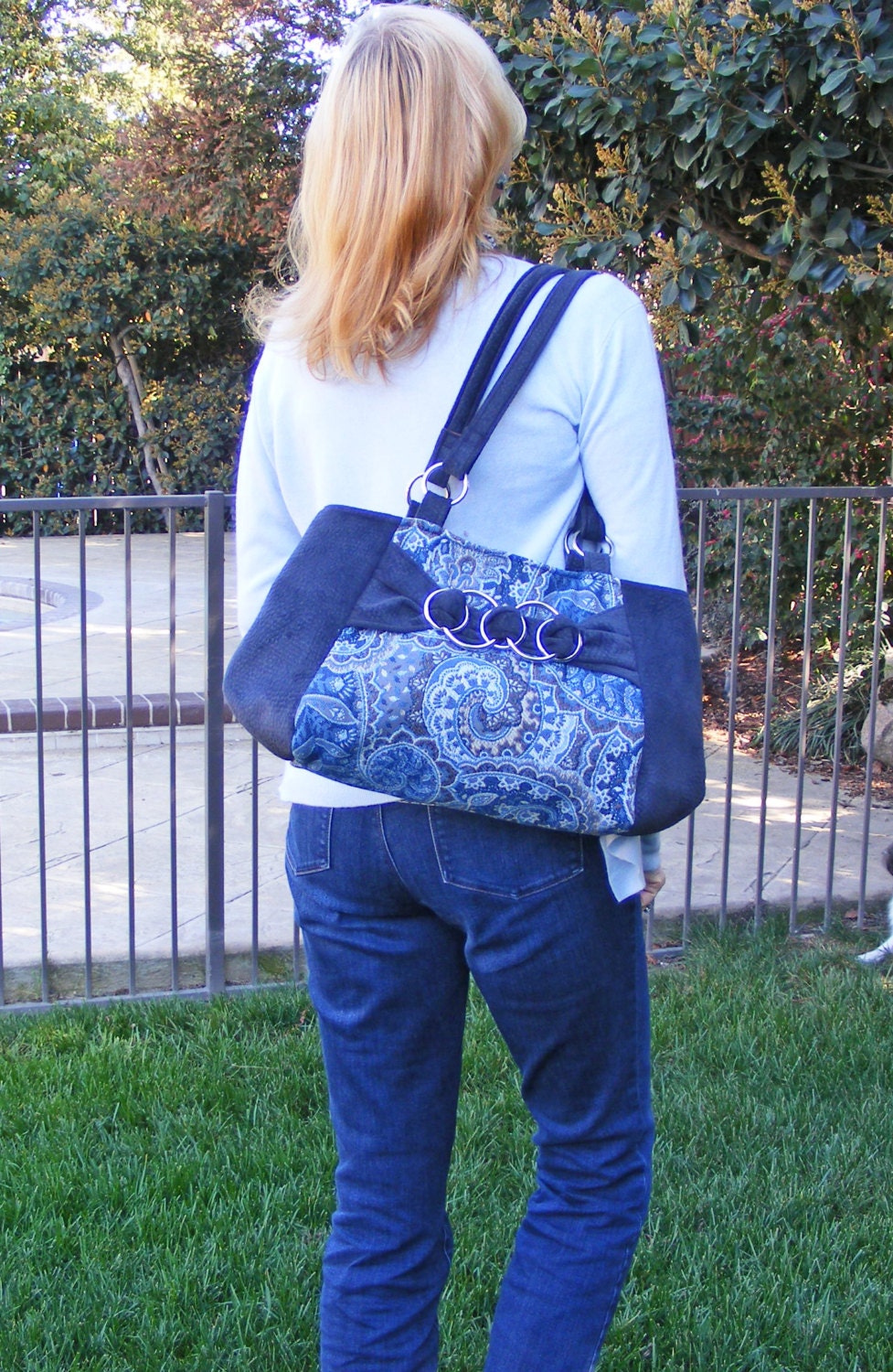 PDF Sewing Pattern Tina Purse, Large Pieced Fabric Bag With Two Handles ...