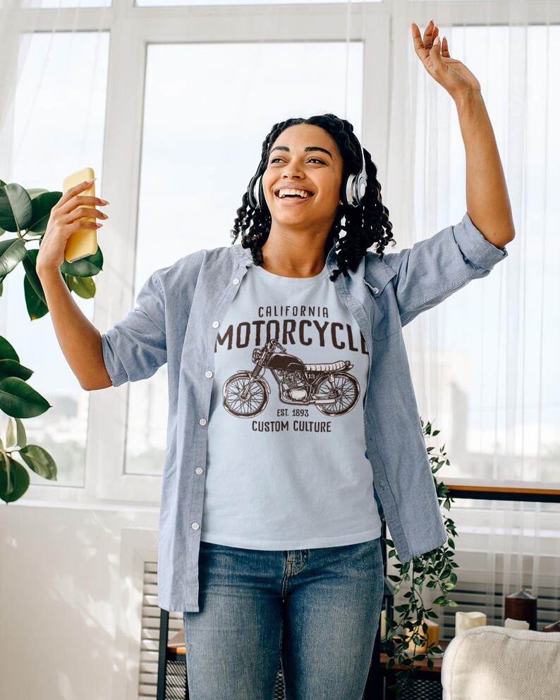 California Motorcycle Shirt | Vintage Biker Tee | Retro Cafe Racer ...