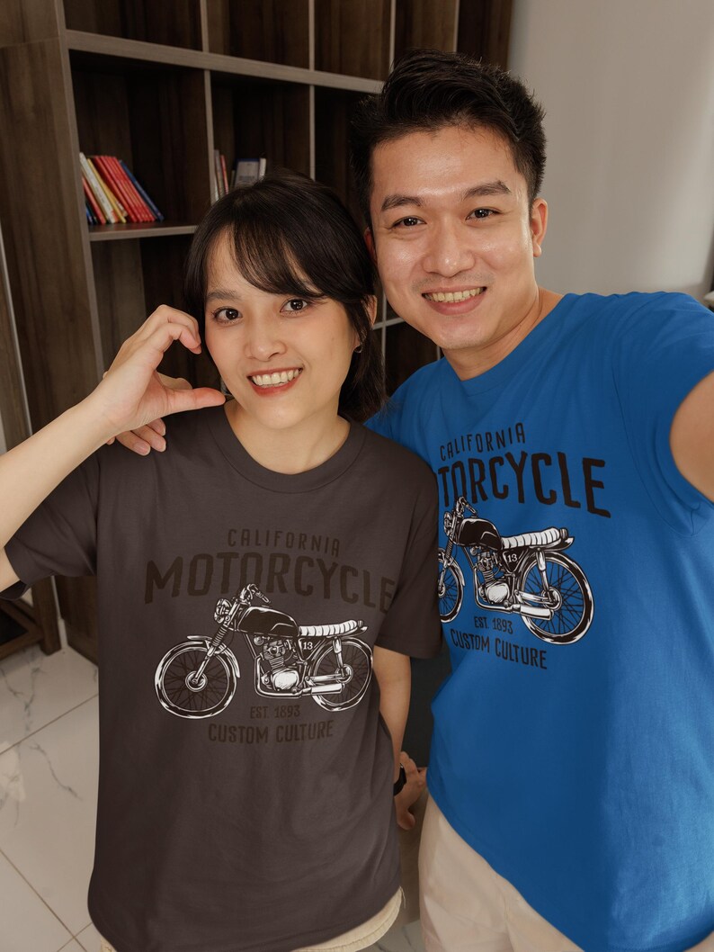 California Motorcycle Shirt | Vintage Biker Tee | Retro Cafe Racer ...