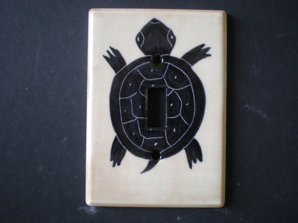 Ceramic Handpainted Desert Turtle Switch Plates | Etsy