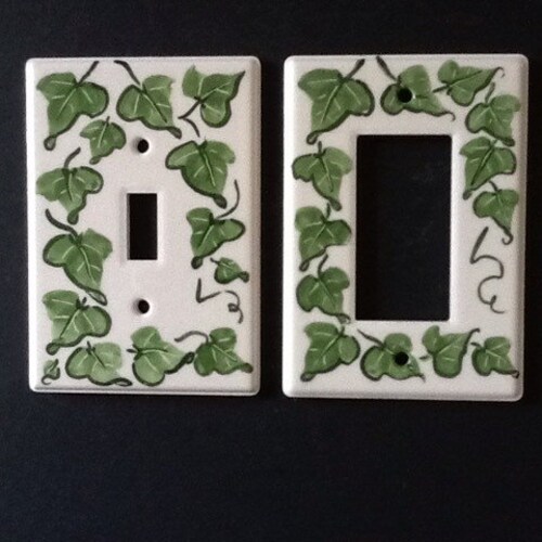 Handpainted Ceramic Ivy Switchplates - Etsy