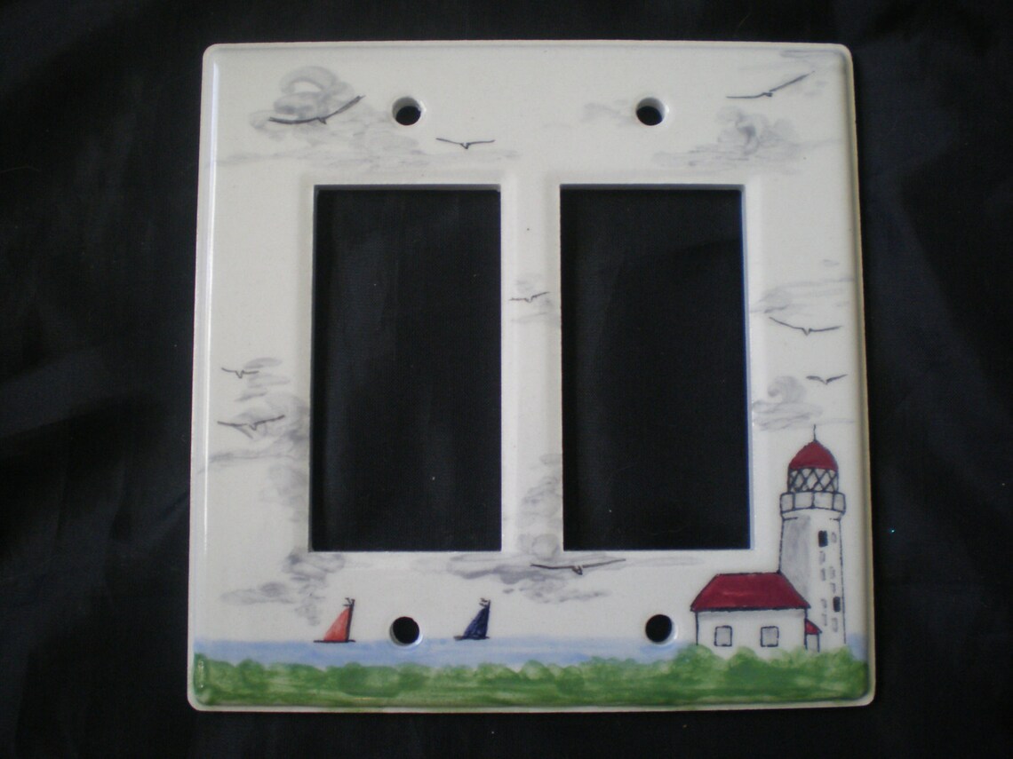 Ceramic Lighthouse Switch Plates | Etsy