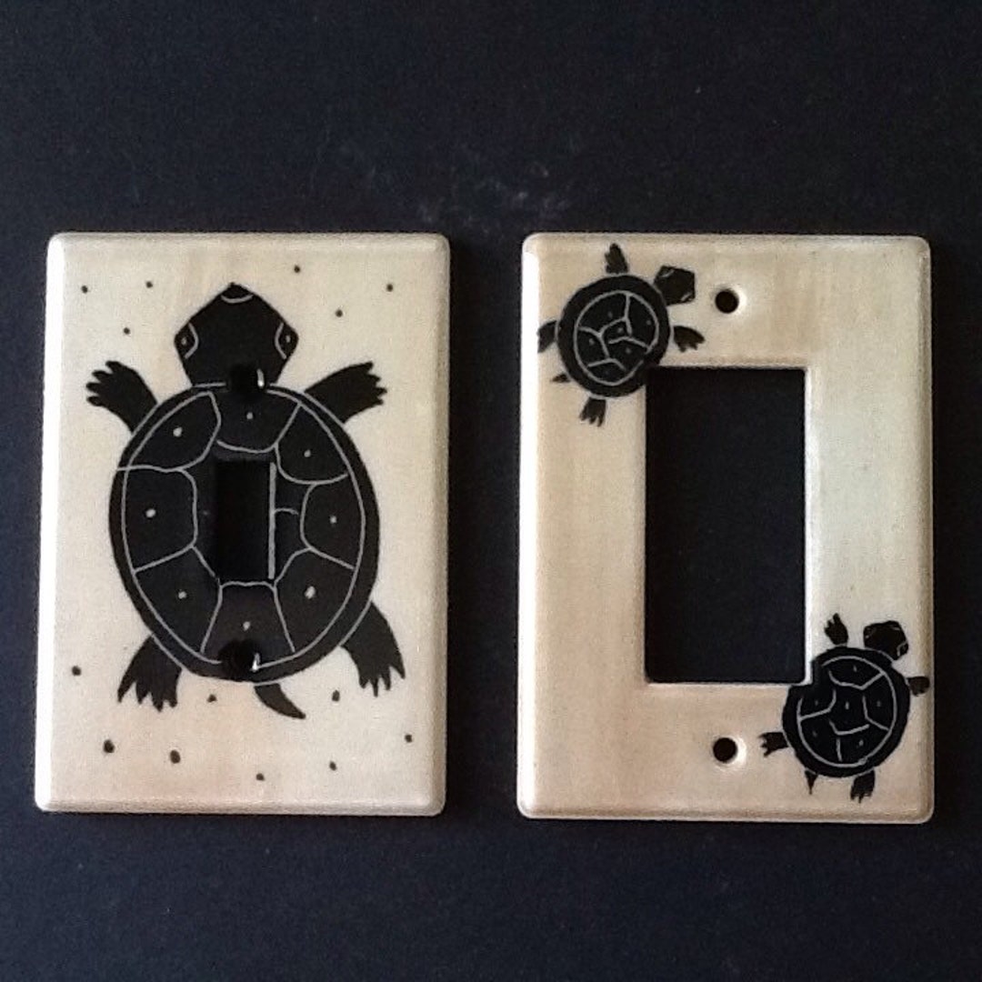Ceramic Handpainted Desert Turtle Switch Plates - Etsy