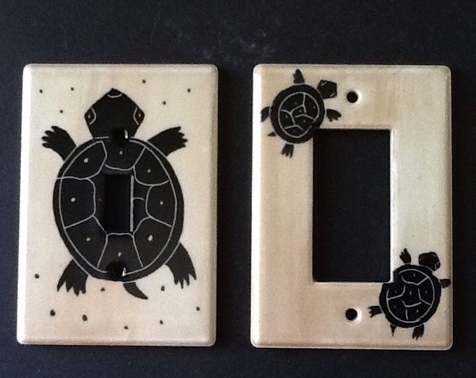 Ceramic Handpainted Desert Turtle Switch Plates - Etsy