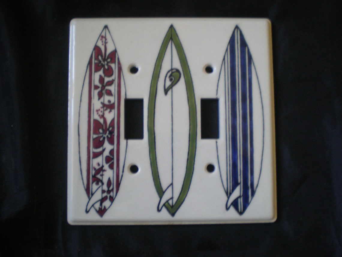 Ceramic Surfboard Light Switch Plates | Etsy