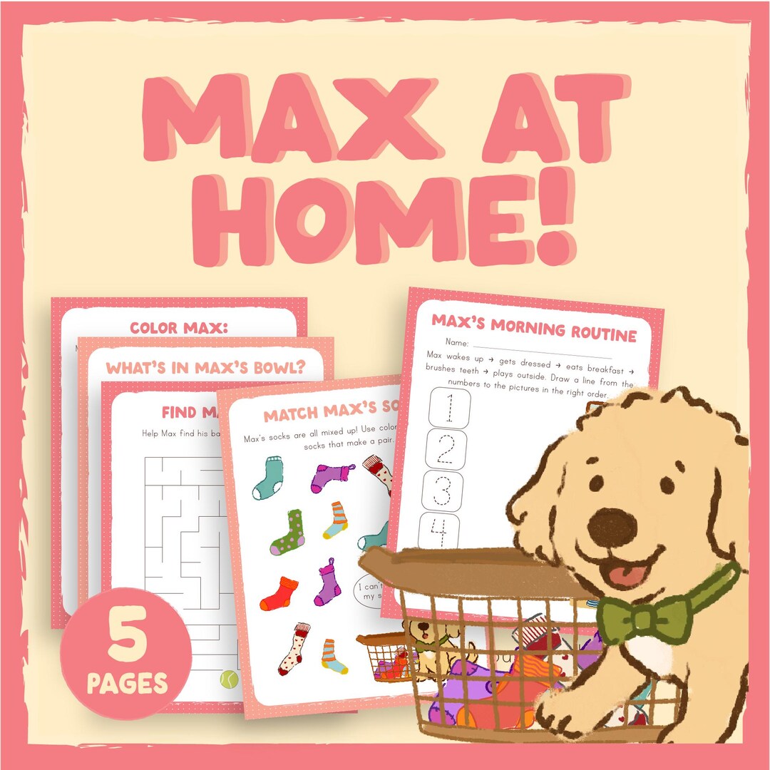 Printable Preschool Activity Pack | Max at Home Fun Learning Worksheets ...