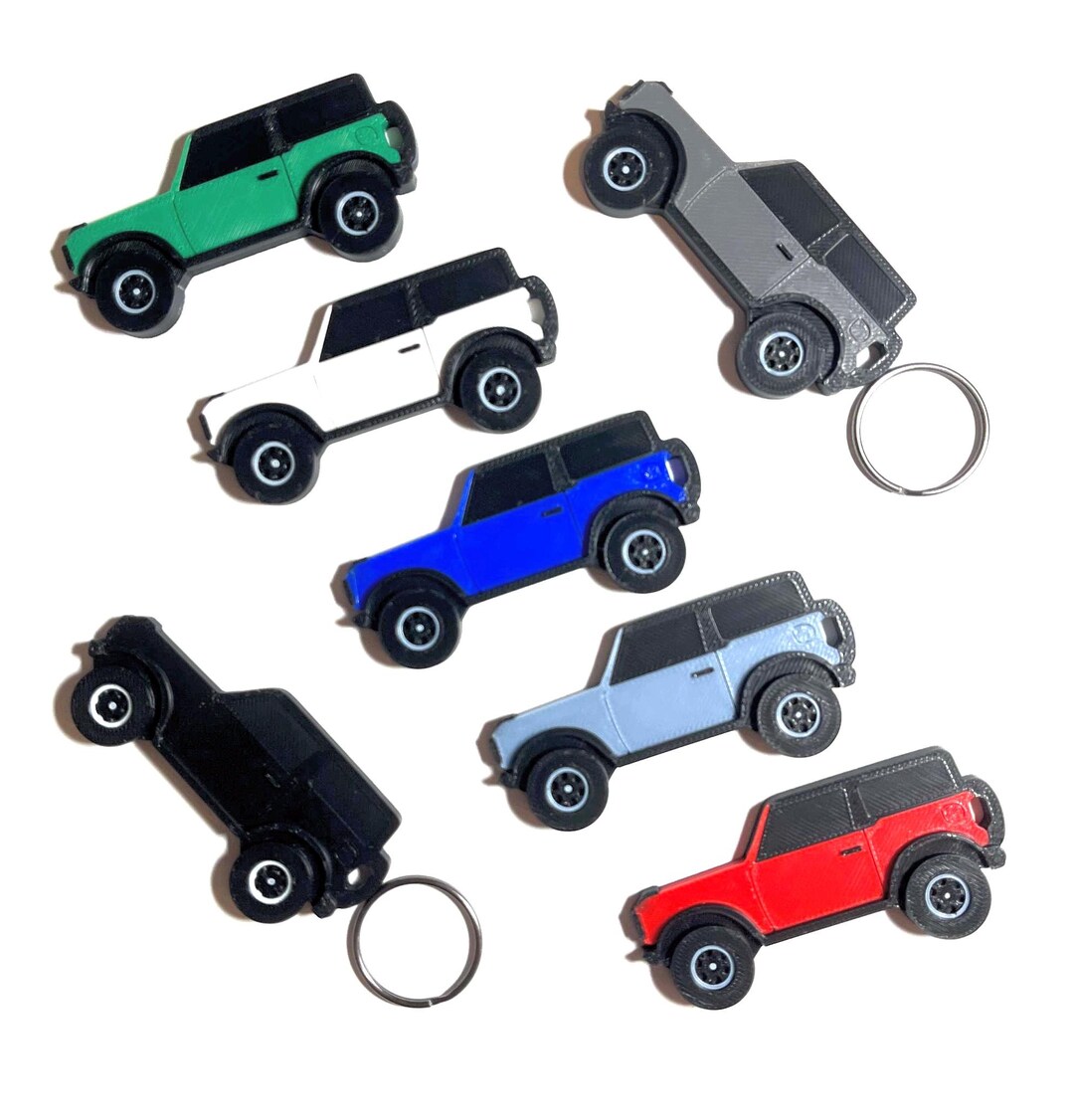 Bronco Keychain 2-door Customizable 3D Printed Accessory Compatible ...