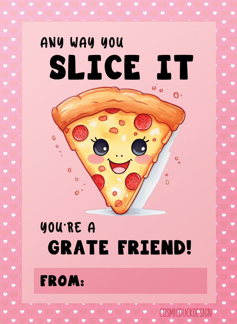 Kawaii Fast Food Valentine's Day Cards, Download Valentines Instant ...