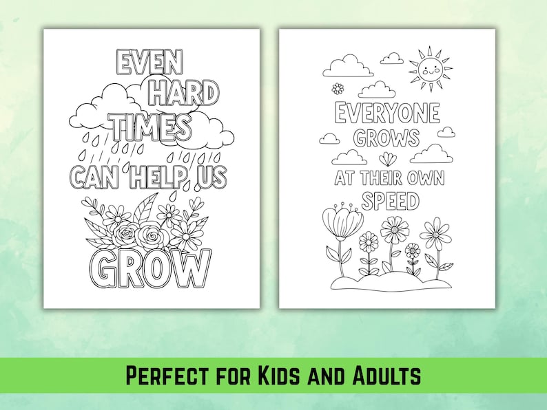 Positive Affirmation Coloring Pages Mindfulness Coloring Book Healing ...