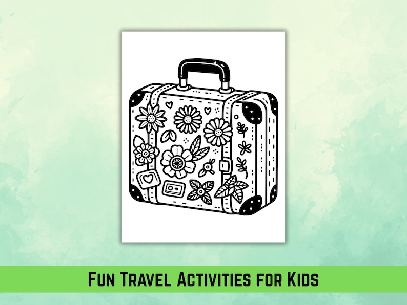 Kids Travel Coloring Pages Airplane Activity Pack Printable Coloring ...
