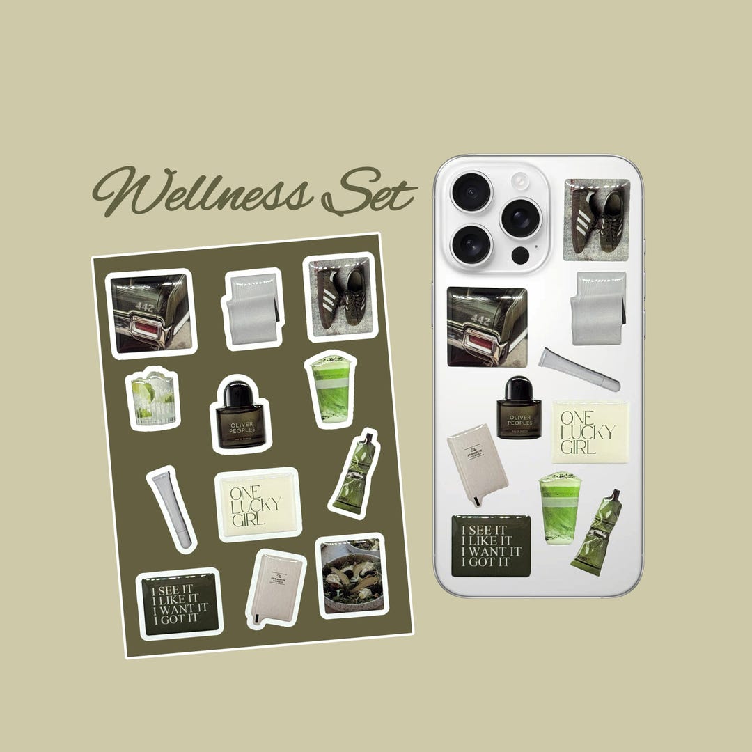 Wellness 3D Epoxy Stickers for iPhone iPad MacBook Sticker Set Style ...