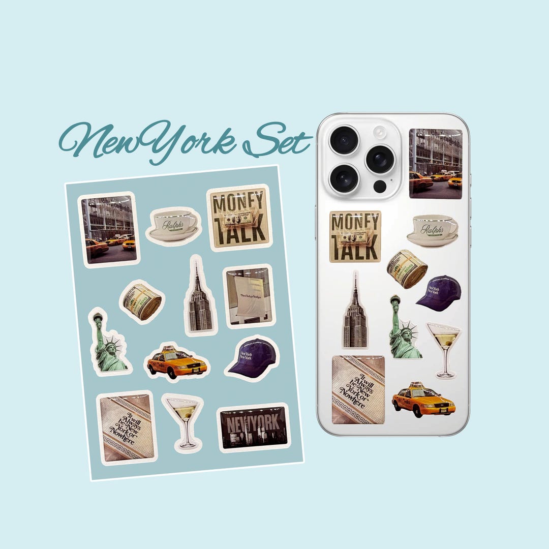 3D Epoxy Stickers for iPhone iPad MacBook Sticker Set New York Style ...