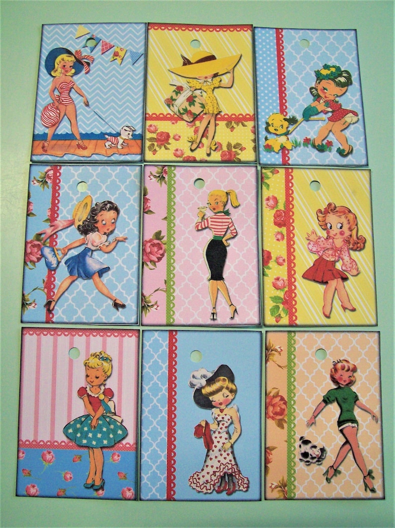 SALE 1950s Vintage Pin up Price Tags/cards or Stickers 9 1 Sheet - Etsy