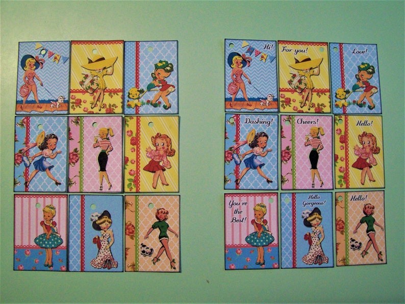 1950s Vintage Pin up Price Tags/cards or Stickers 50 5 - Etsy