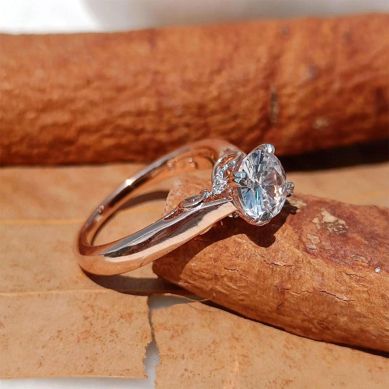 Vintage Style Rose Gold Engagement Ring, Fligree Solitaire Proposal ...