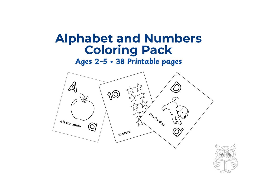 Alphabet and Numbers Coloring Pages | Preschool Printable Learning Pack ...