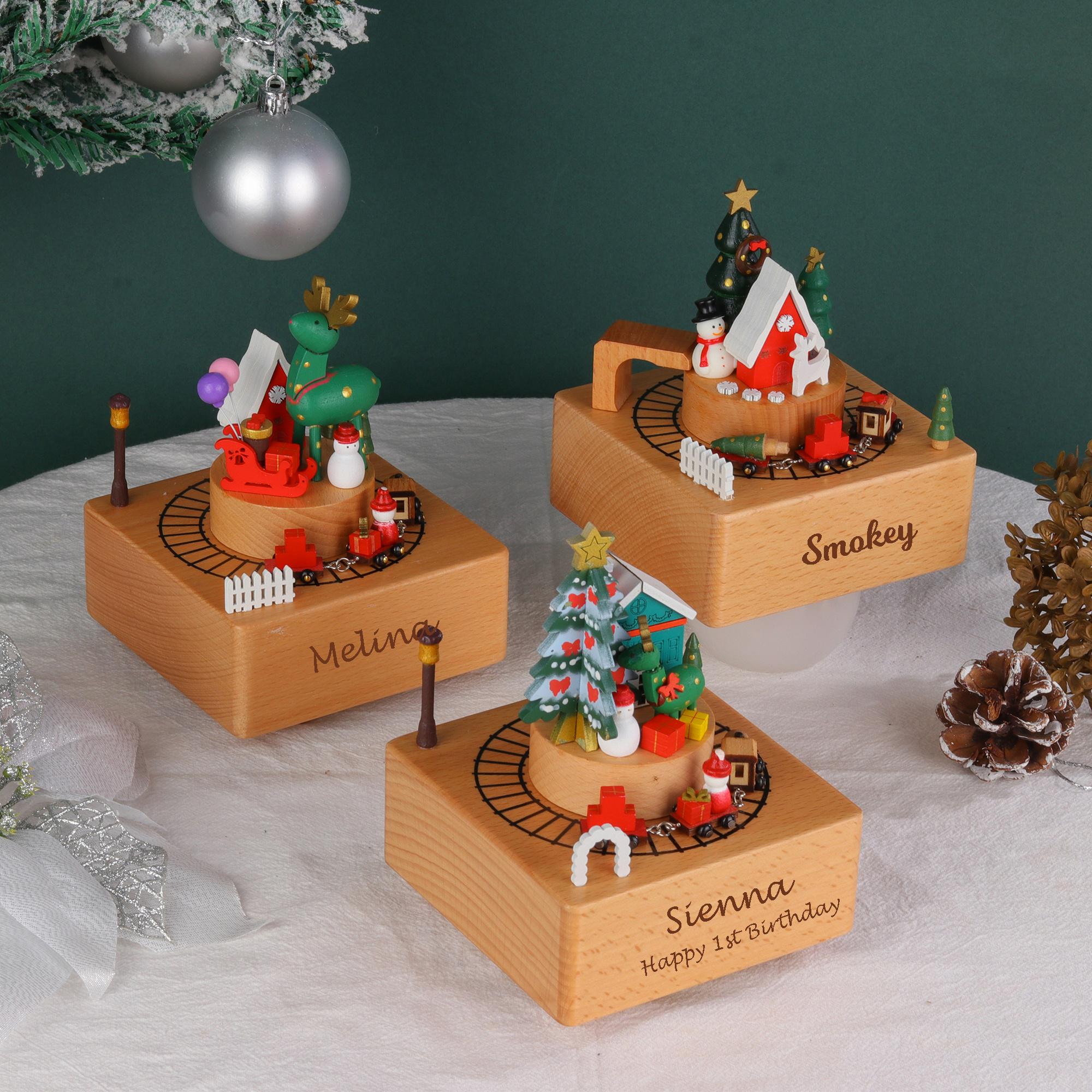 Personalized Engraved Keepsake Carousel Music Box ,wooden Animal Ferris ...