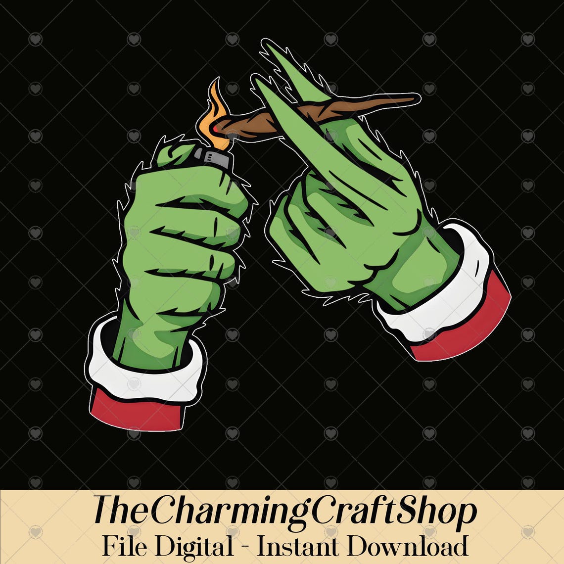 Grinch Hands Smoking Joint Funny Christmas File Digital Printable ...