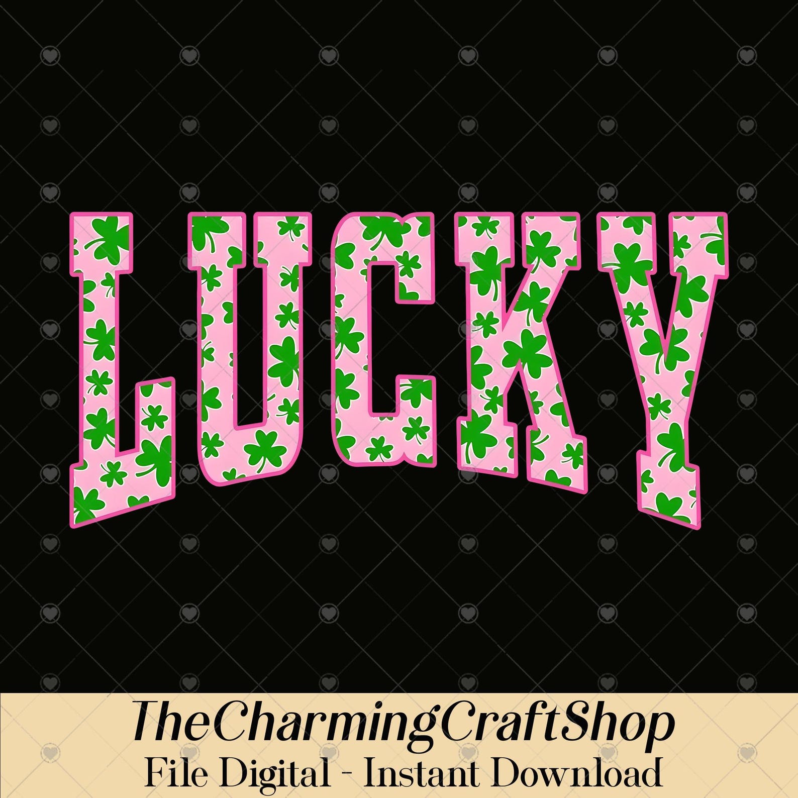 Preppy Lucky Charm File Digital Printable, St Patrick Graphic, St ...