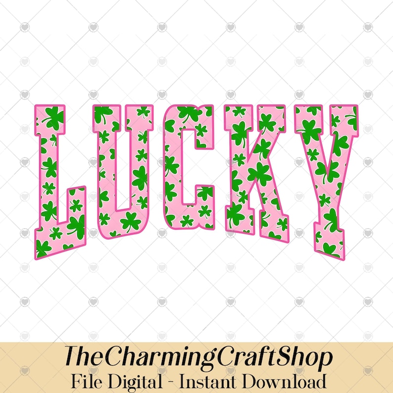 Preppy Lucky Charm File Digital Printable, St Patrick Graphic, St ...