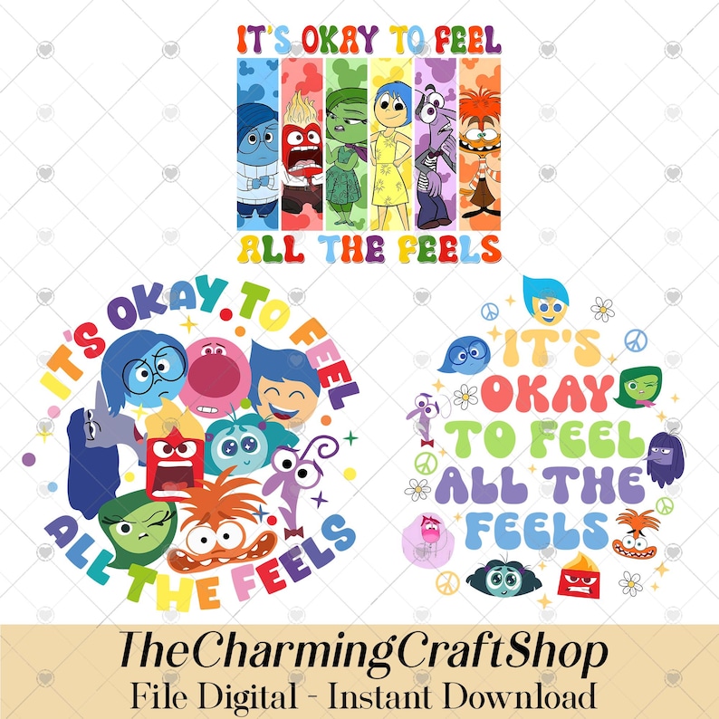 It's Okay to Feel All the Feels File Digital, Inside Out Phrases With ...