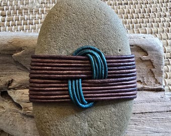 EXTRA LARGE Leather Wrapped Rock, Wrapped Stone, Zen Stone, Meditation ...