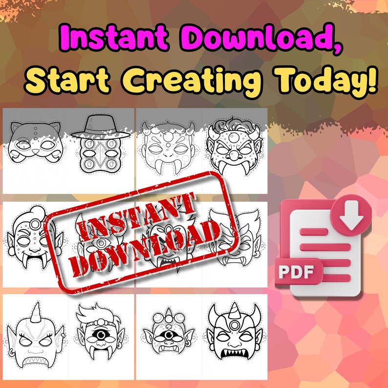 K‑pop Demon Hunters Printable Mask Set 12 Designs (tiger Derpy, Bird ...