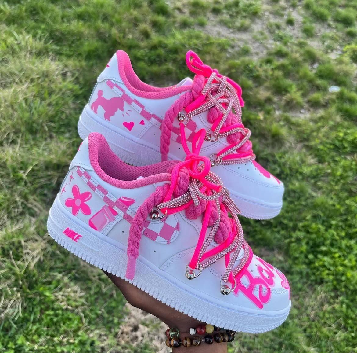Nike Air Force 1 Custom Barbie Girl Sneakers - Etsy