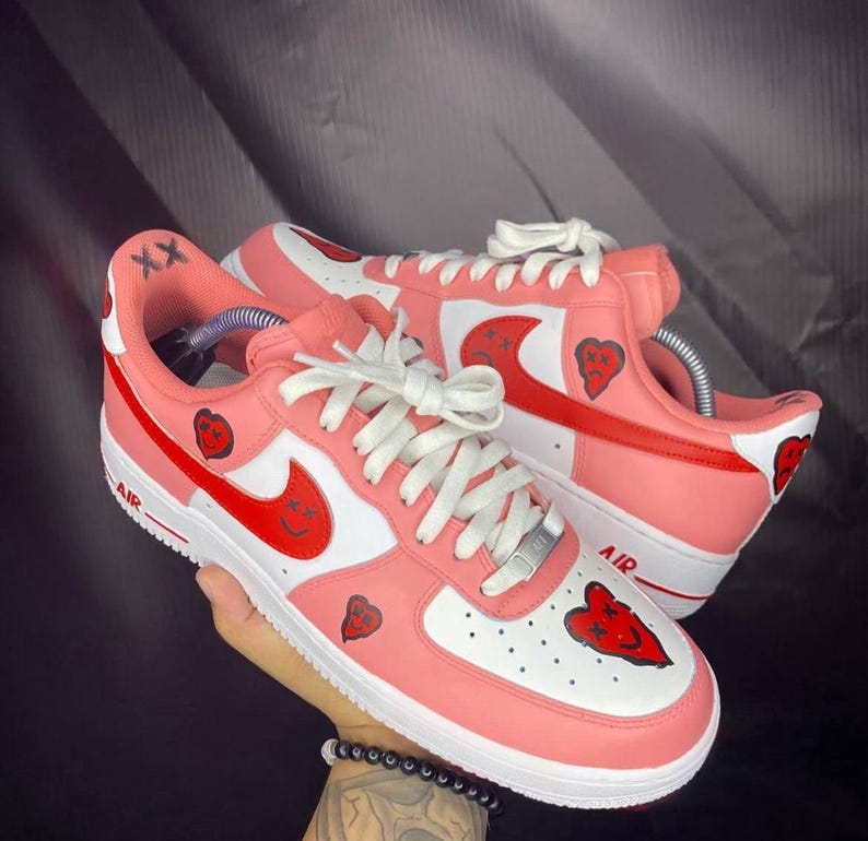 Nike Air Force 1 Custom Broken Heart Sneakers - Etsy