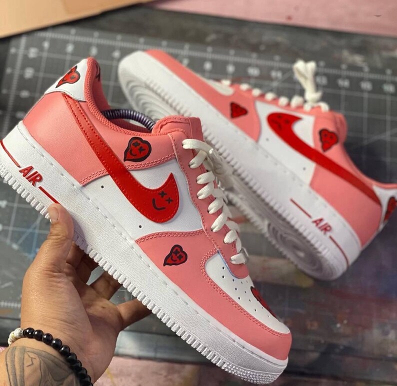 Nike Air Force 1 Custom Broken Heart Sneakers - Etsy