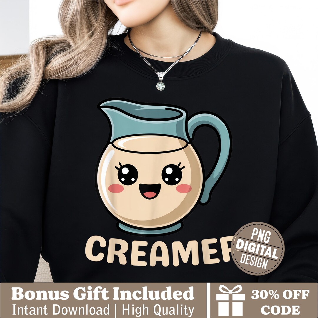 Creamer Png, Cute Kawaii Coffee Clipart Design, Funny Barista Printable ...