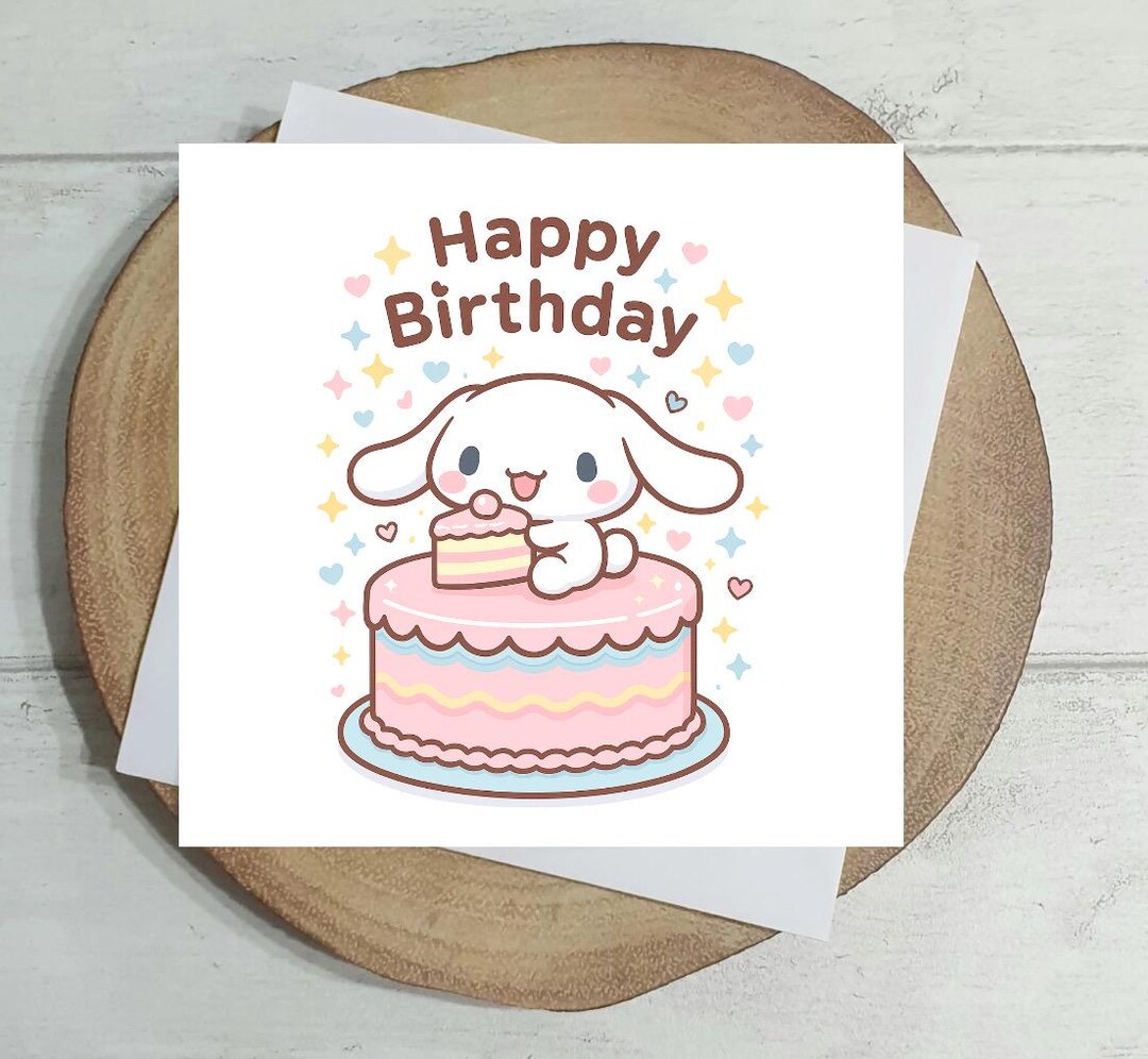 Cinnamoroll Girls Birthday Card, Personalised Birthday Cards ...