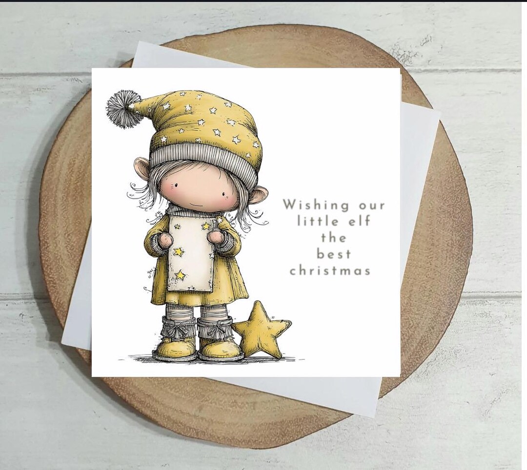 Cute Little Elf Christmas Cards Christmas Card, Boys Christmas Card ...