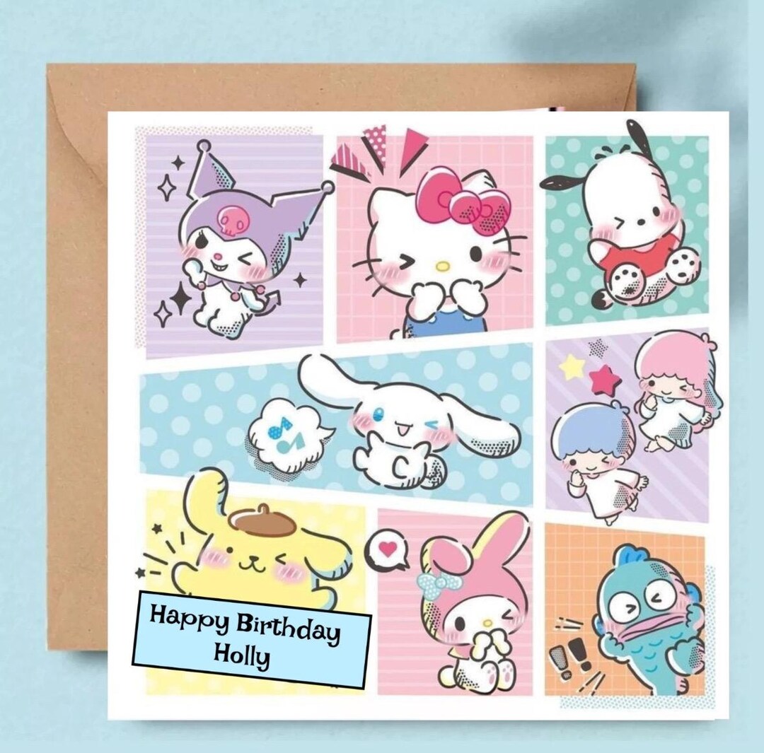 Cinnamoroll Girls Birthday Card, Personalised Birthday Cards, Any Age ...