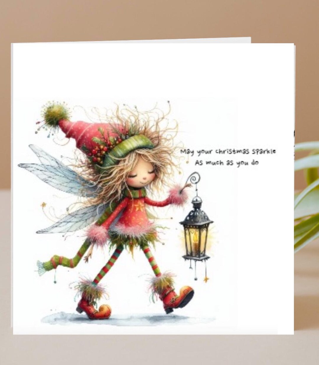 Cute Fairy Pixie Christmas Card, Personalised Christmas Cards, Any Name ...