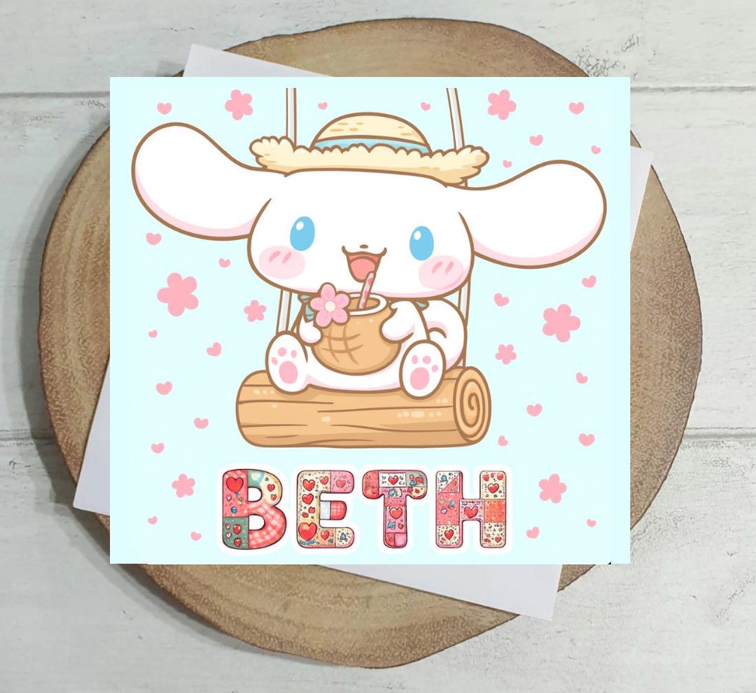 Cinnamoroll Girls Birthday Card, Personalised Birthday Cards, Any Age ...