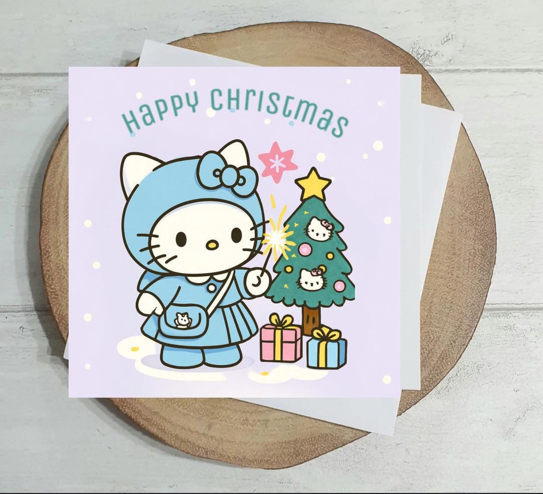 Kitty Cat Holiday Card: Kuromi Design (personalized Name Available ...