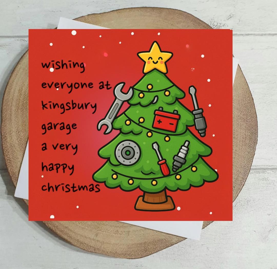 Mechanic Inspired Christmas Card, Personalised Christmas Cards, Dad ...