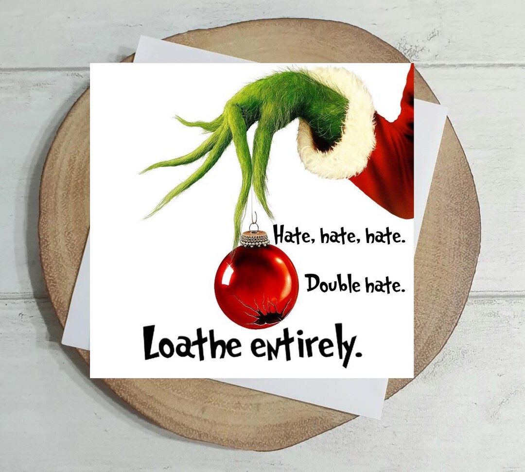 The Grinch Christmas Card - Funny Holiday Note, Blank Inside - Etsy UK