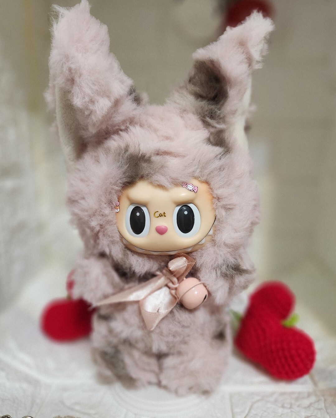 Custom Labubu Doll - Baby Pink Fox - Etsy